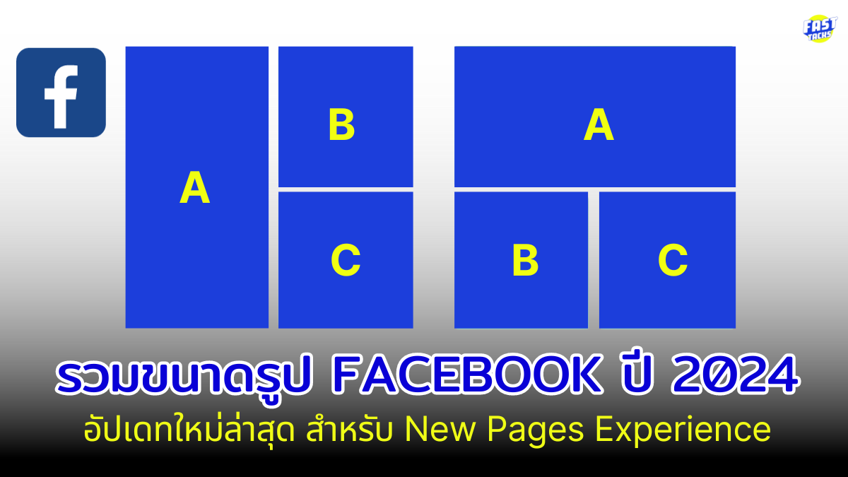 อัปเดตขนาดรูปภาพ Facebook 2024 สำหรับ New Pages Experience | FASTTACKS