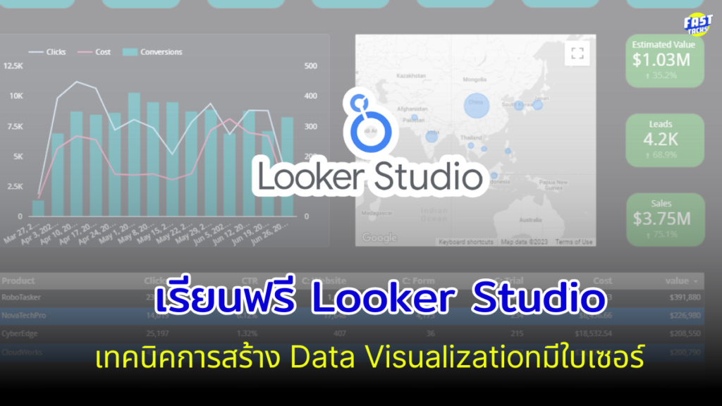เรียนฟรี looker studio มีใบเซอร์ การสร้าง Visualization | FASTTACKS